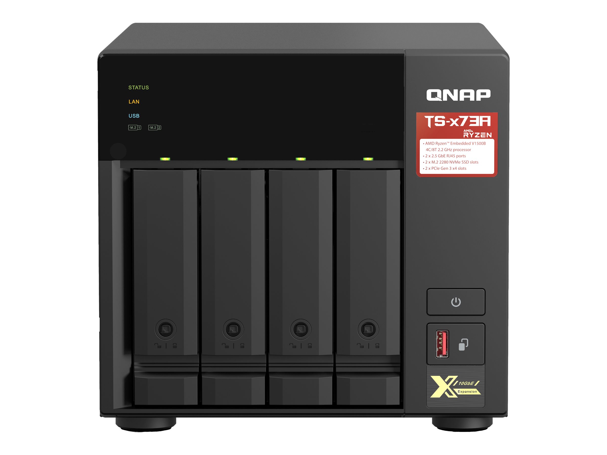 QNAP | 4-Bay QTS and QuTS hero NAS | TS-473A-8G | Up to 4 HDD/SSD Hot-Swap | AMD Ryzen | Ryzen ...