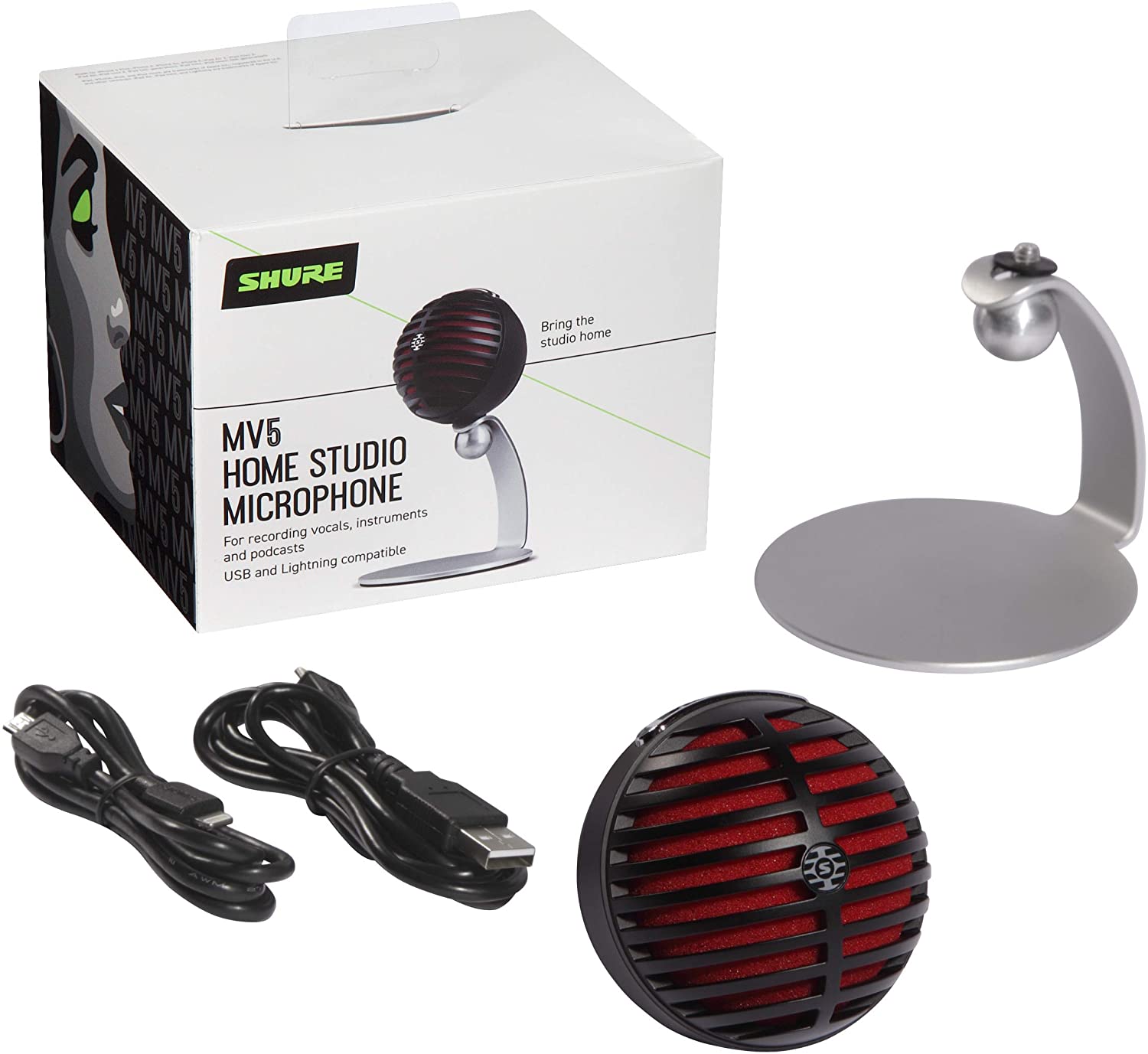 Shure MV5 Digital Condenser Microphone, Black | Shure - RPC.LT