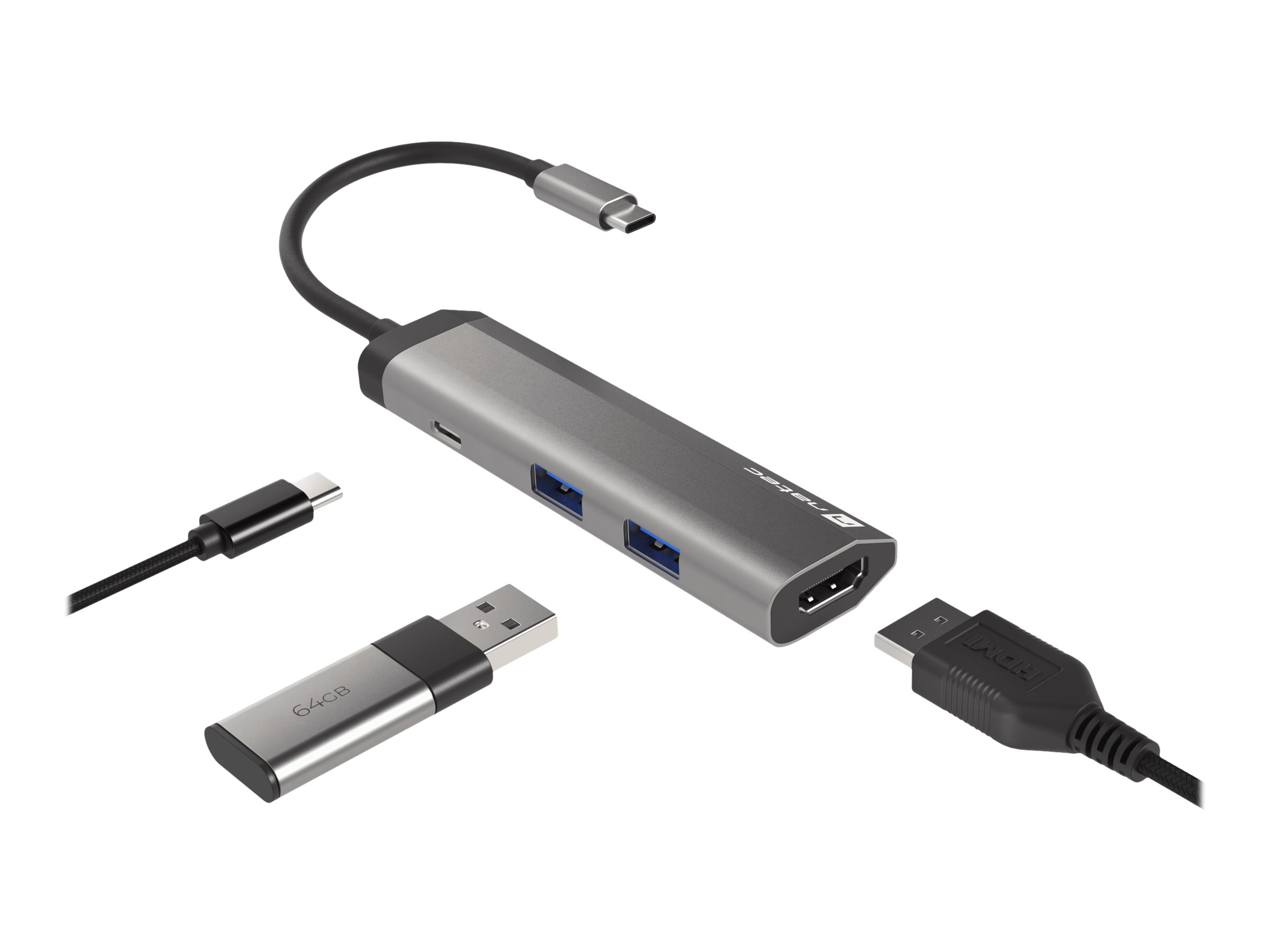 Natec | Multi-Port Adapter | Fowler Slim | USB Type-C - RPC.LT