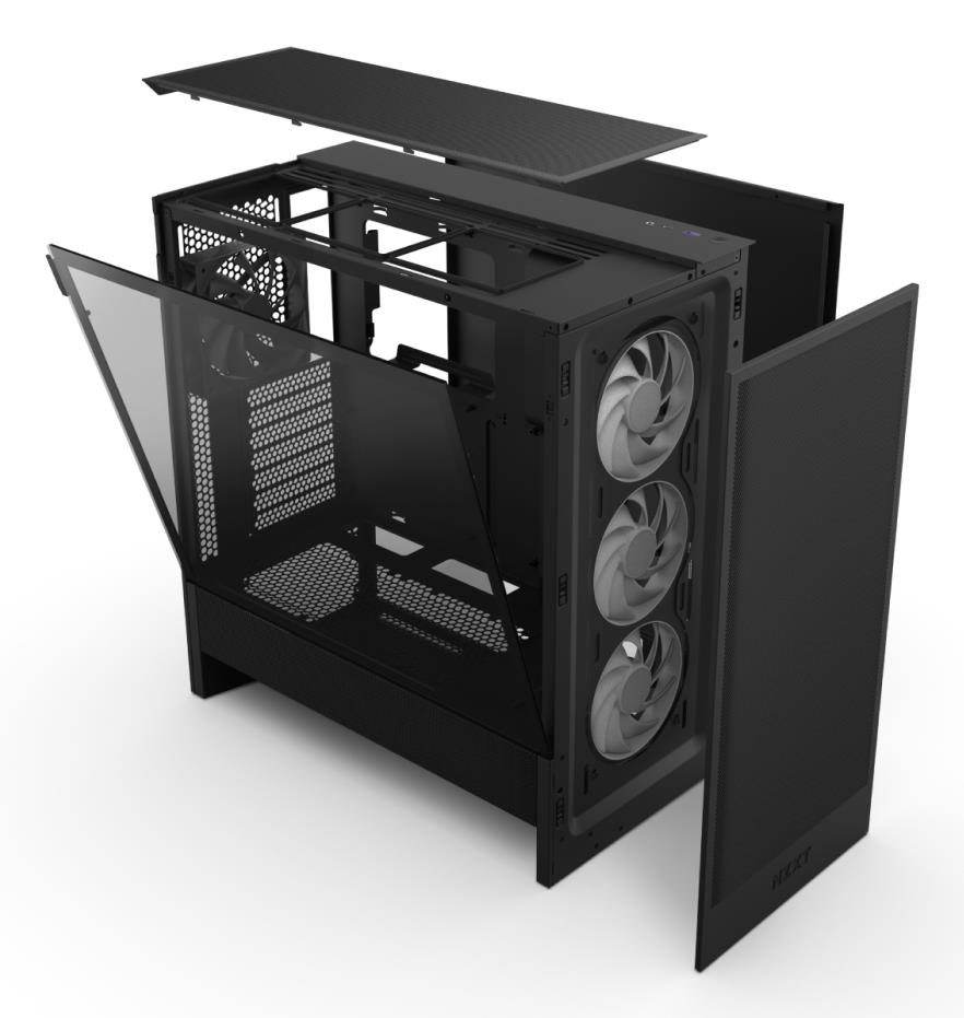 Case NZXT H5 FLOW RGB 2024 MidiTower Case product features Transparent ...