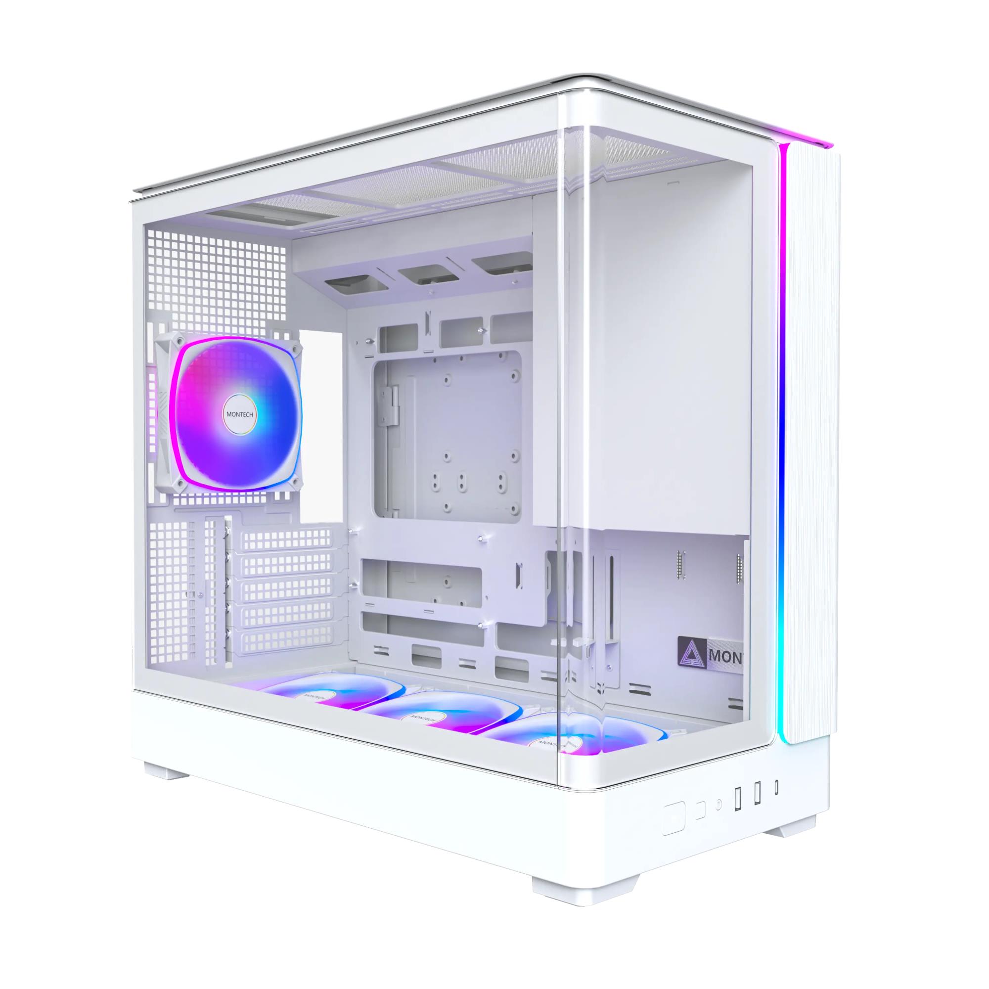 Case MONTECH micro ATX/Mini-ITX White Midi Tower PC KING 15 PRO ...
