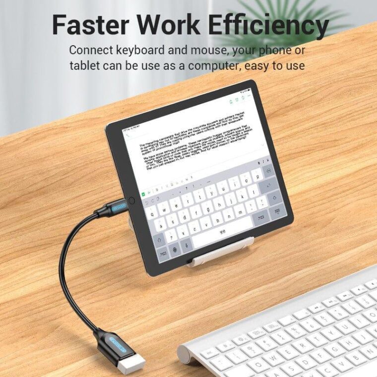 CABLE USB2.0C MALE TO A FEMALE/0.15M BLACK CCSBB VENTION - RPC.LT
